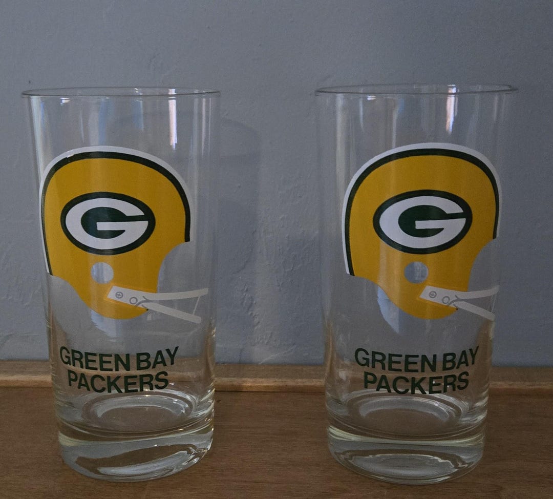 2 VINTAGE Green Bay Packers Glasses - Etsy