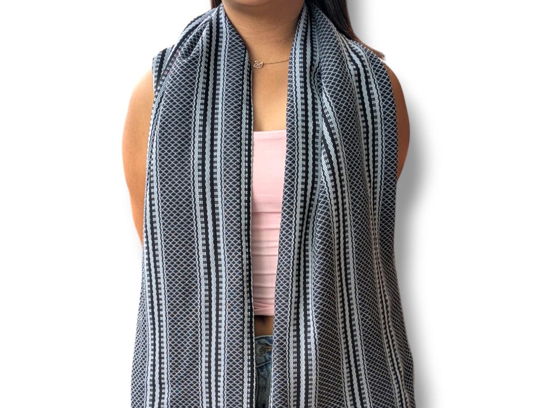 Handwoven White & Black Diamond Inabol Scarf/skirt/wrap Traditional ...