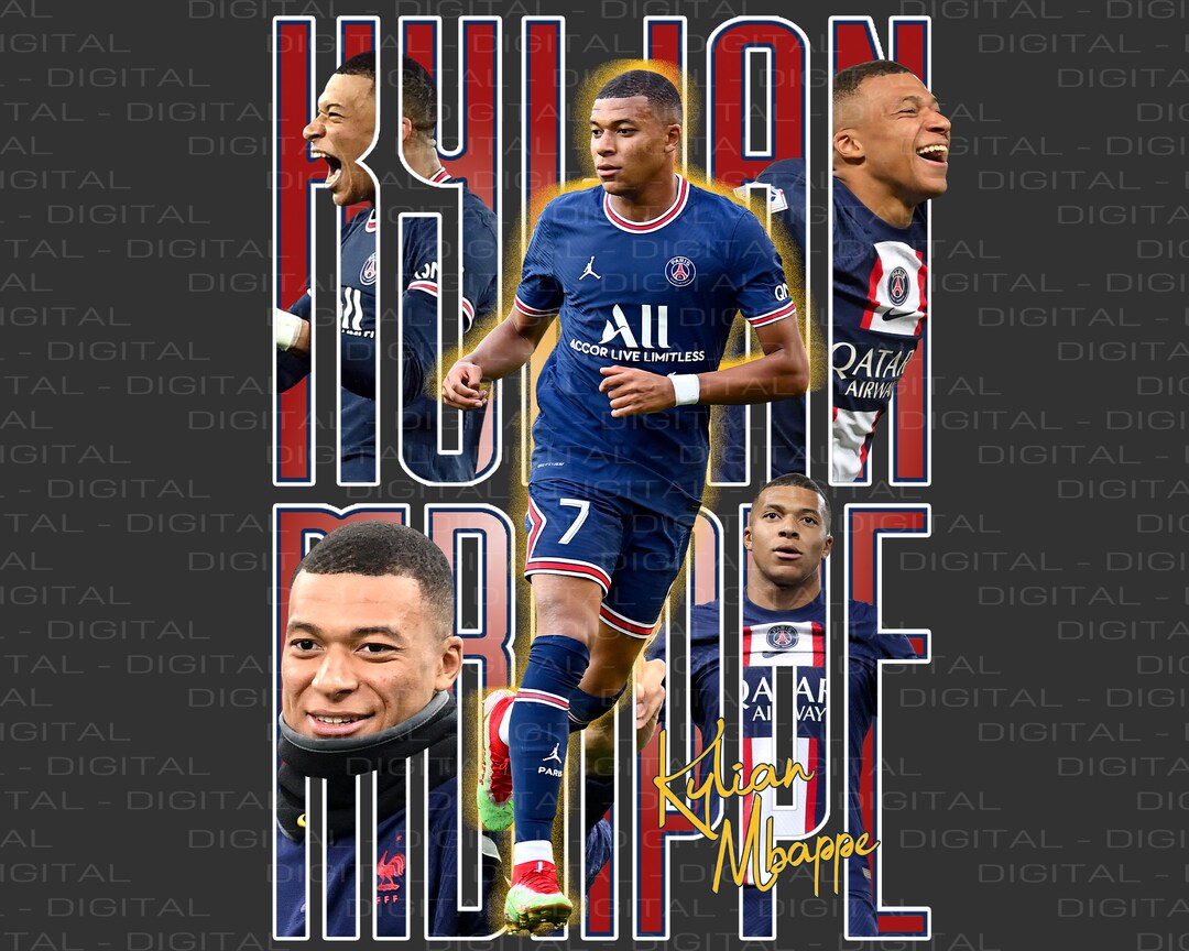 Kylian Mbappe Paris Design Digital Design Football T-shirt Design ...