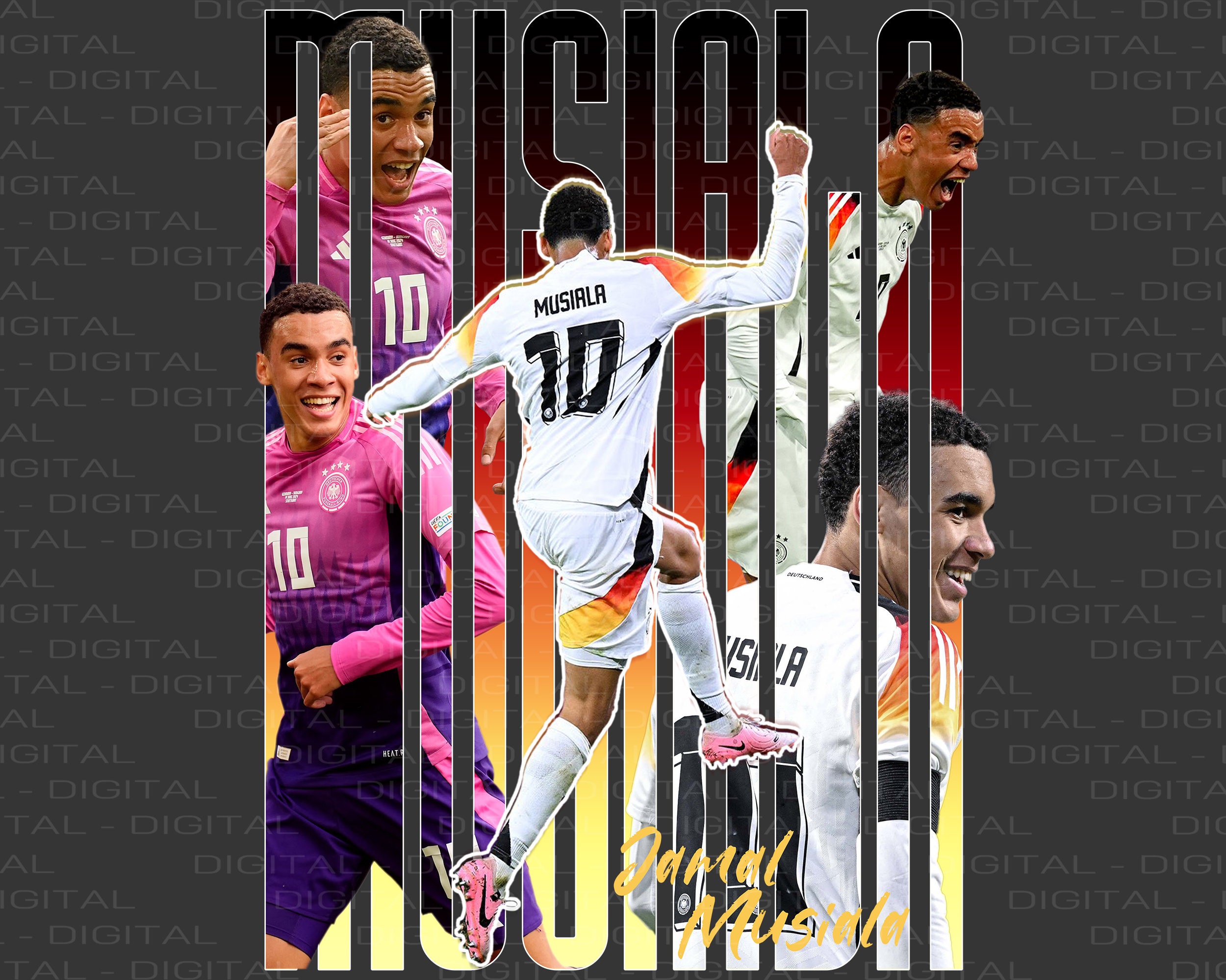 Jamal Musiala | Germany 2024 Design | Digital Design | Football T-shirt ...