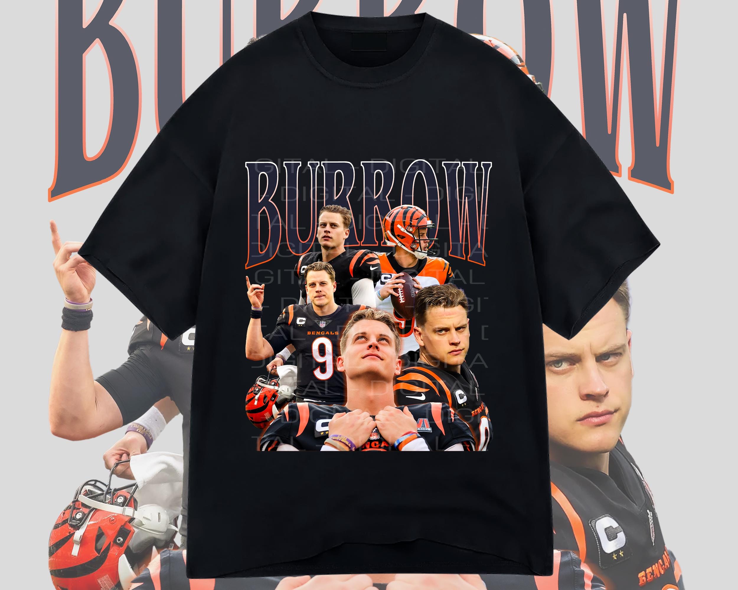 Joe Burrow | Cincinnati Design | Digital Design | Football T-shirt ...