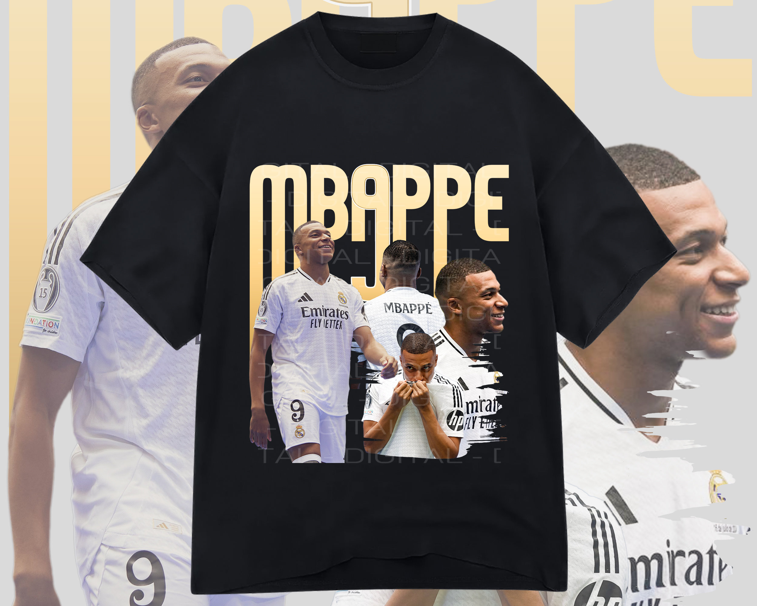 Kylian Mbappe | Madrid Design | Digital Design | Football T-shirt ...