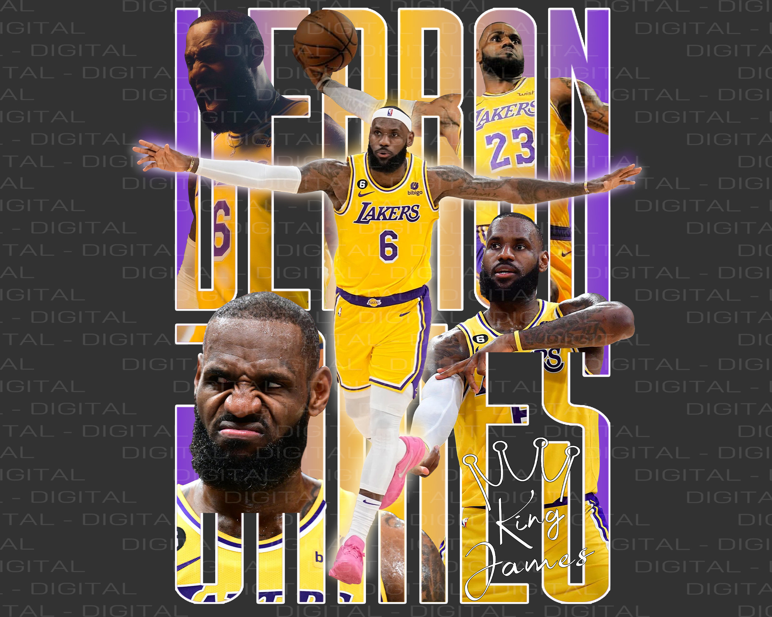 Lebron James | Los Angeles Design | Digital Design | Basketball T-shirt ...