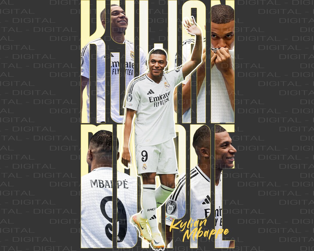 Kylian Mbappe | Madrid Design | Digital Design | Football T-shirt ...