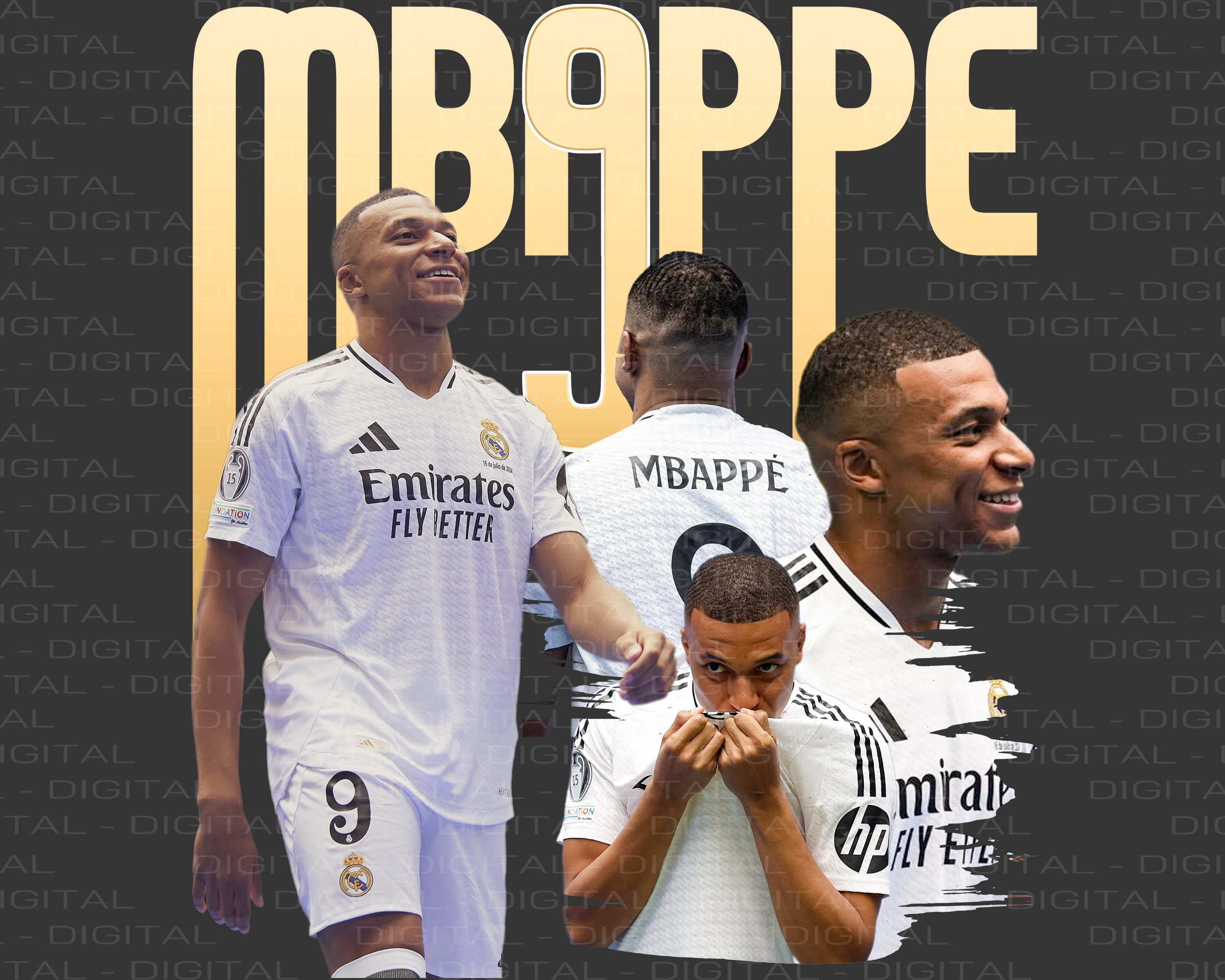 Kylian Mbappe | Madrid Design | Digital Design | Football T-shirt ...