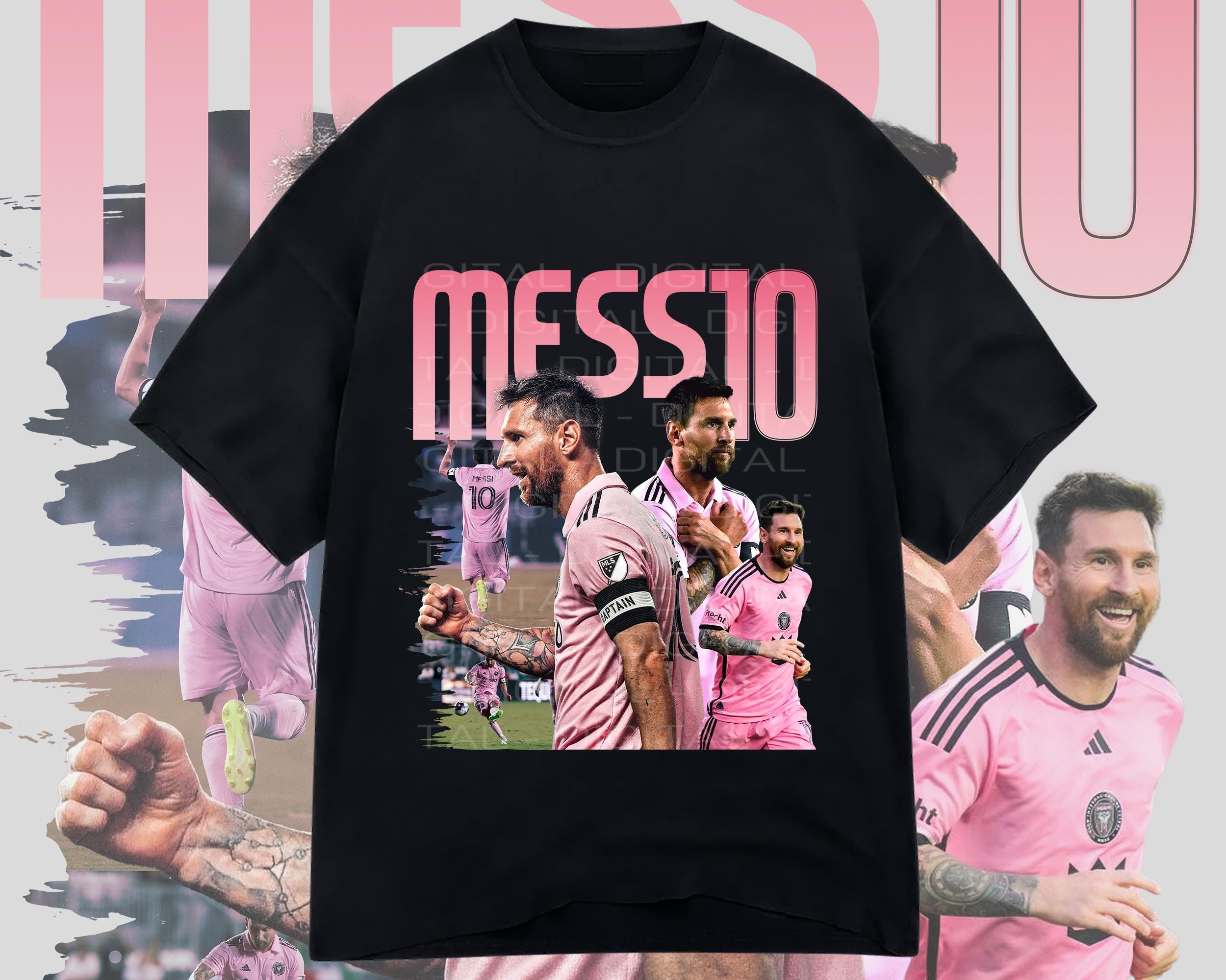 Lionel Messi | Miami Design | Digital Design | Football T-shirt Design ...