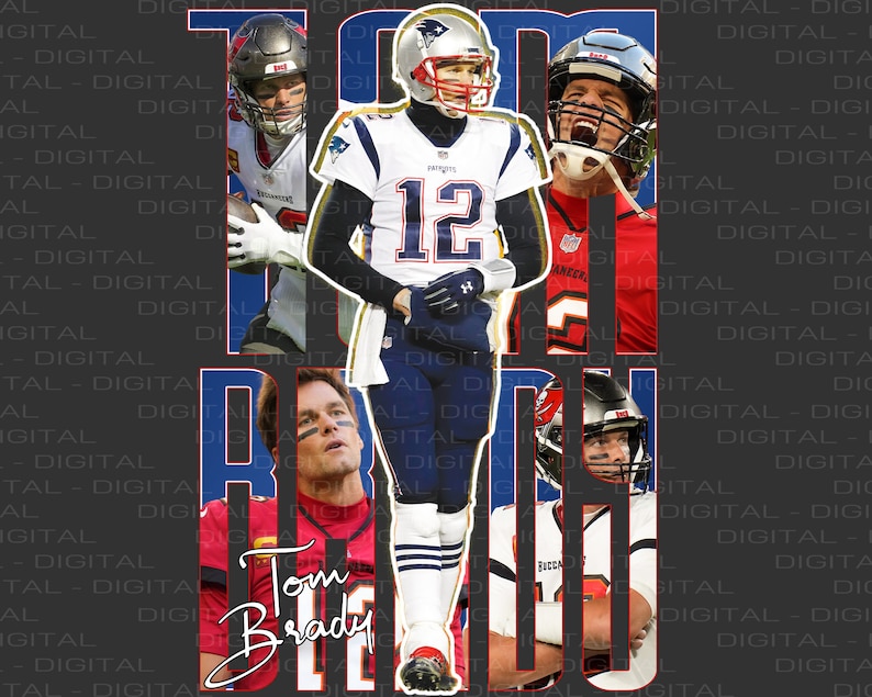Tom Brady | Mix Design | Digital Design | Football T-shirt Design ...