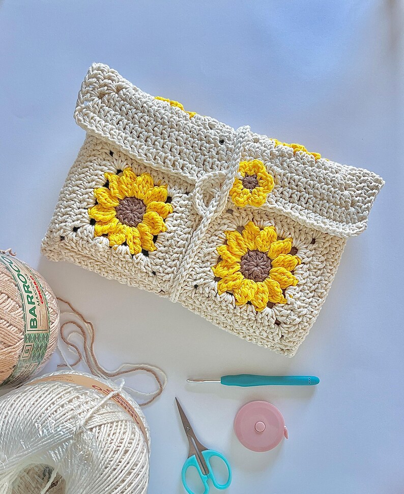 CROCHET PDF PATTERN (english), Crochet Book Sleeve, Two Sizes, Written ...