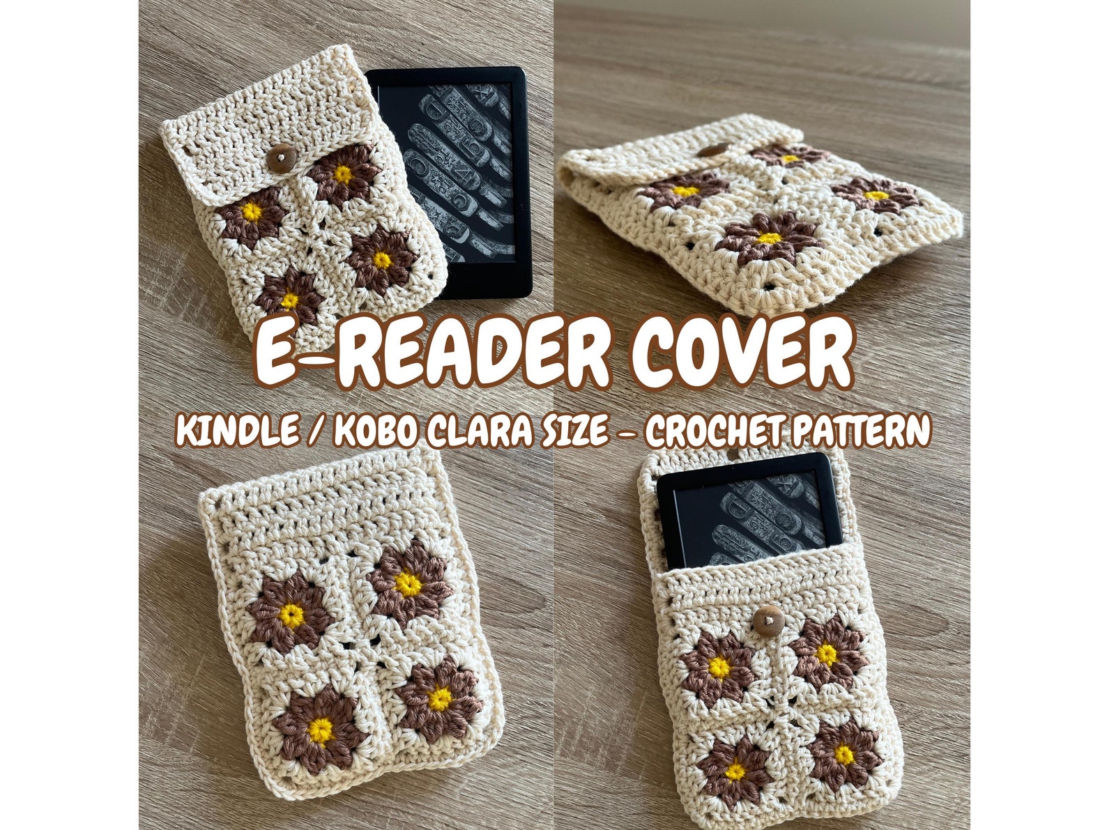 CROCHET PDF PATTERN (english), E-reader Cover, E-reader Sleeve, E ...