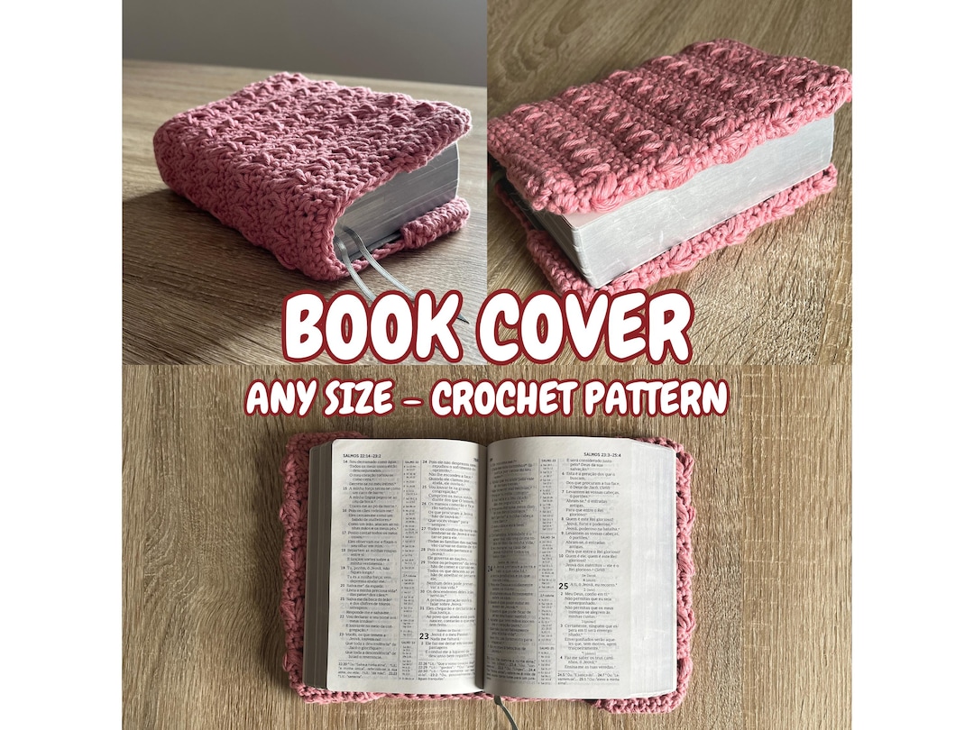 CROCHET PDF PATTERN (english), Crochet Book Cover, Any Book Size ...