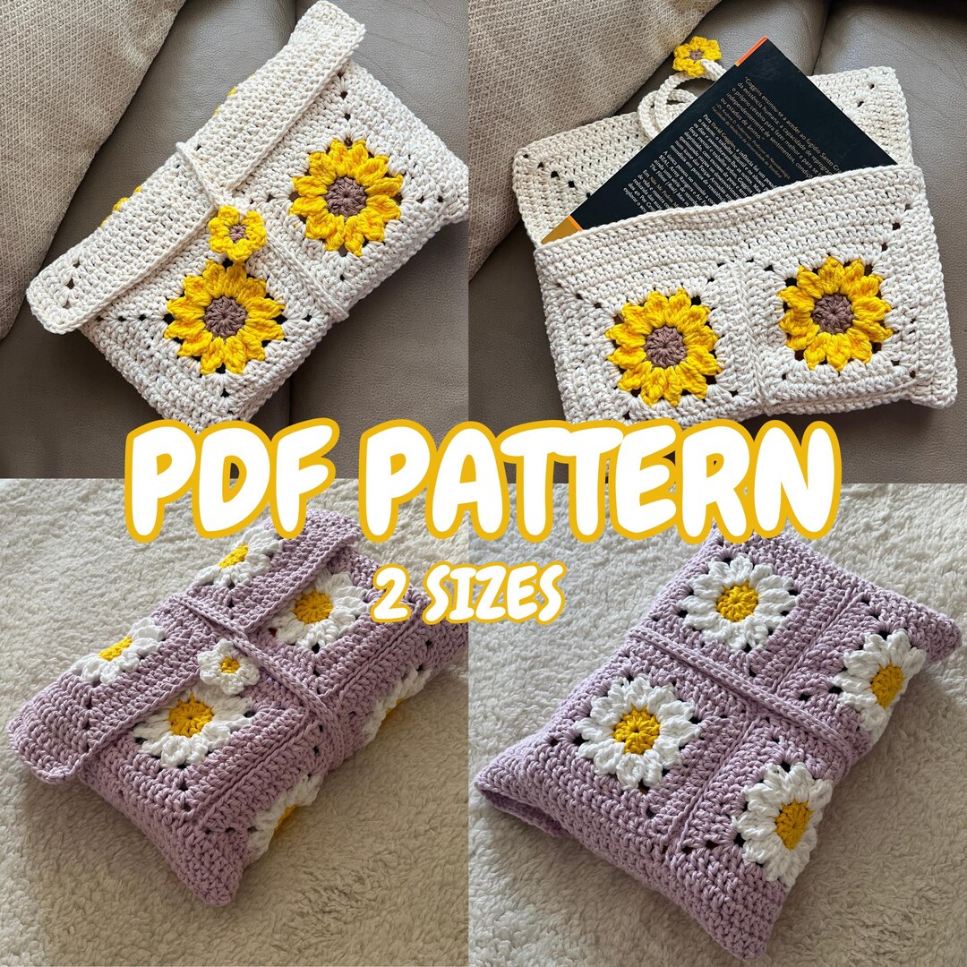 CROCHET PDF PATTERN english, Crochet Book Sleeves, Two Different Sizes ...