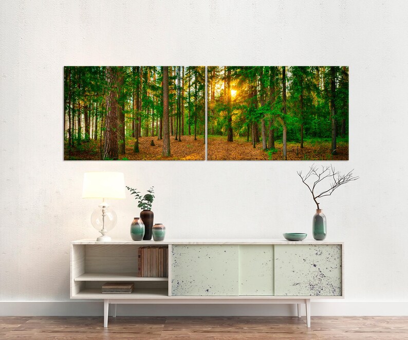Panoramic Forest Landscape Canvas Wall Art | Summer Nature Print - Etsy