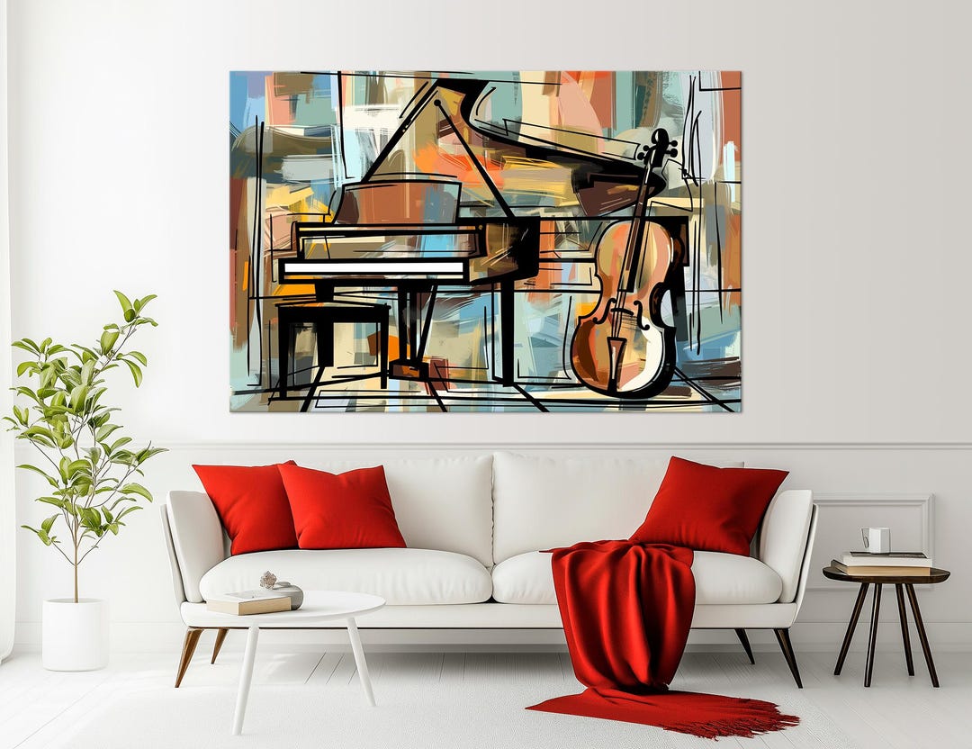 Musical Instruments Canvas Wall Art | Modern Music Decor | Gift for ...