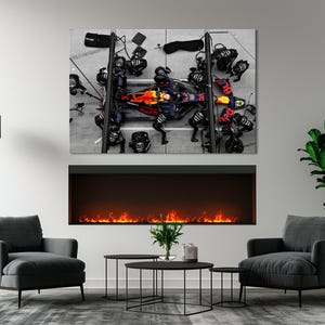 Formula 1 Canvas Wall Art | F1 Racing Pit Stop Print | Man Cave ...
