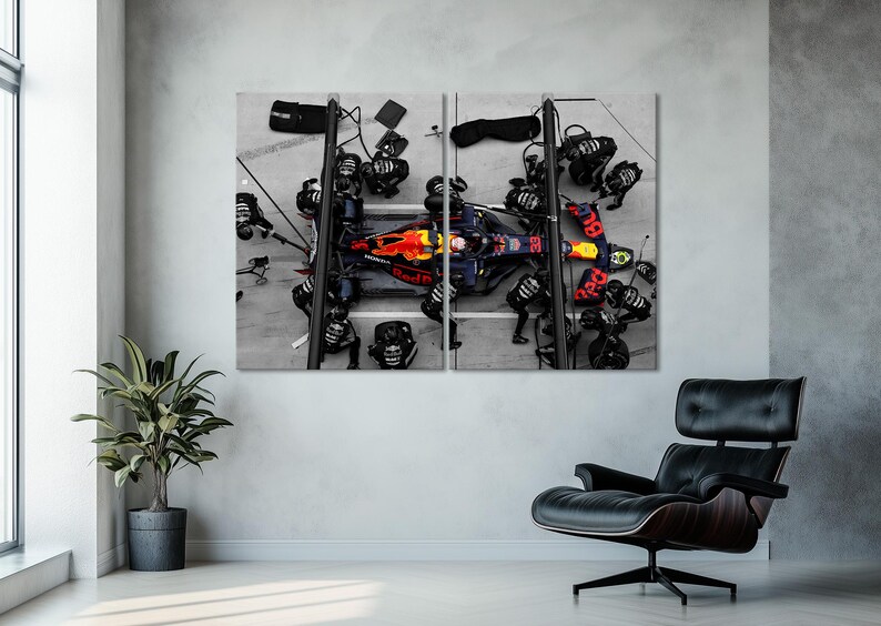 Formula 1 Canvas Wall Art | F1 Racing Pit Stop Print | Man Cave ...