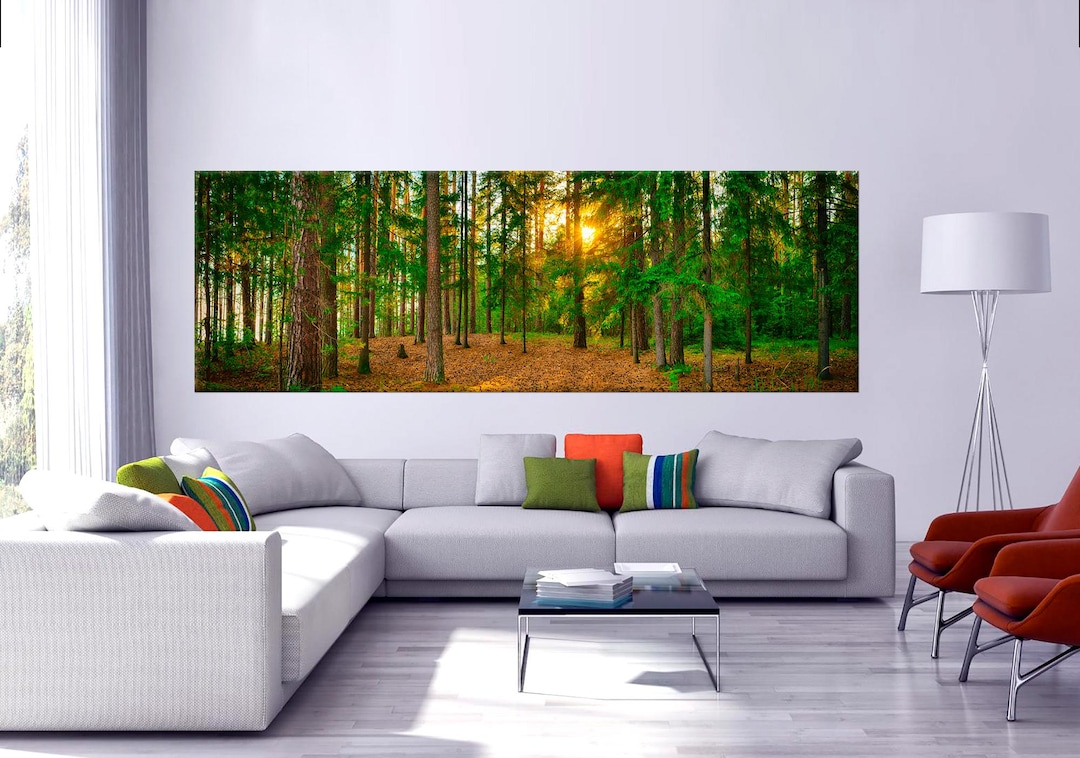 Panoramic Forest Landscape Canvas Wall Art | Summer Nature Print - Etsy