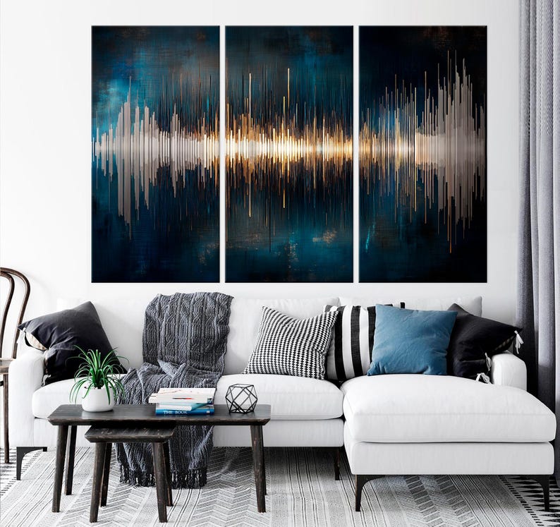 Abstract Soundwave Canvas Wall Art | Modern Music-inspired Print - Etsy