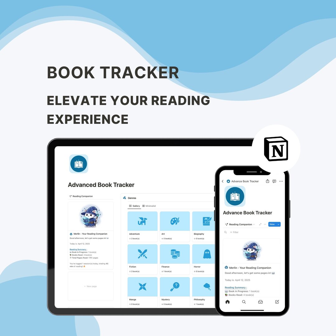 Notion Book Tracker Template: Reading Log & Journal (digital Download ...