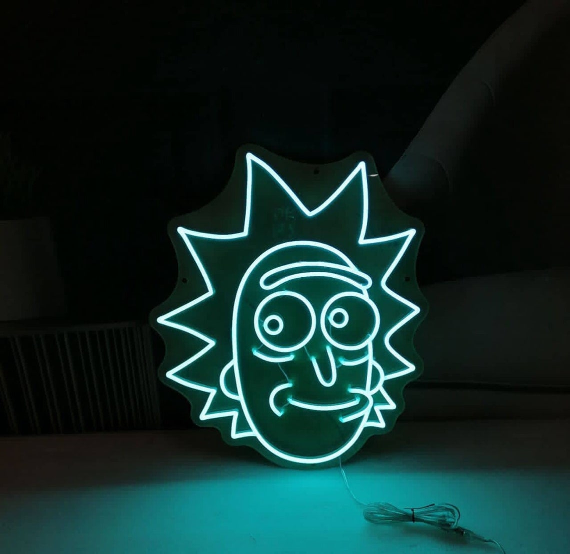Rick and Morty Neon Sign Wall Art - Rick's Head - Etsy