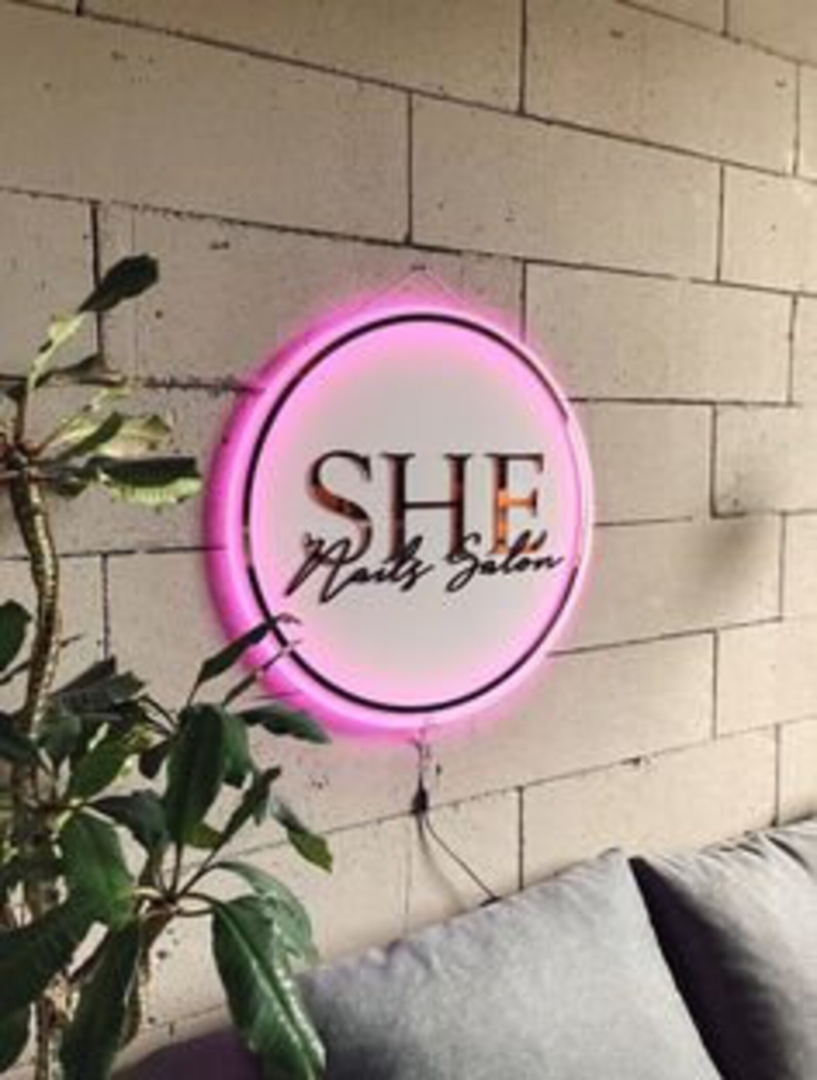 Salon Sign Backlit | Round Circular Signs - Etsy