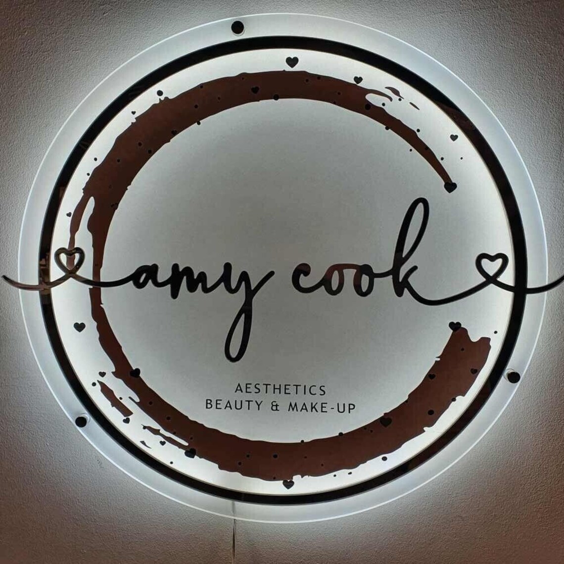 Salon Sign Backlit | Round Circular Signs - Etsy