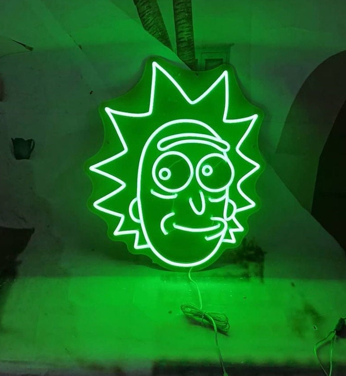 Rick and Morty Neon Sign Wall Art - Rick's Head - Etsy