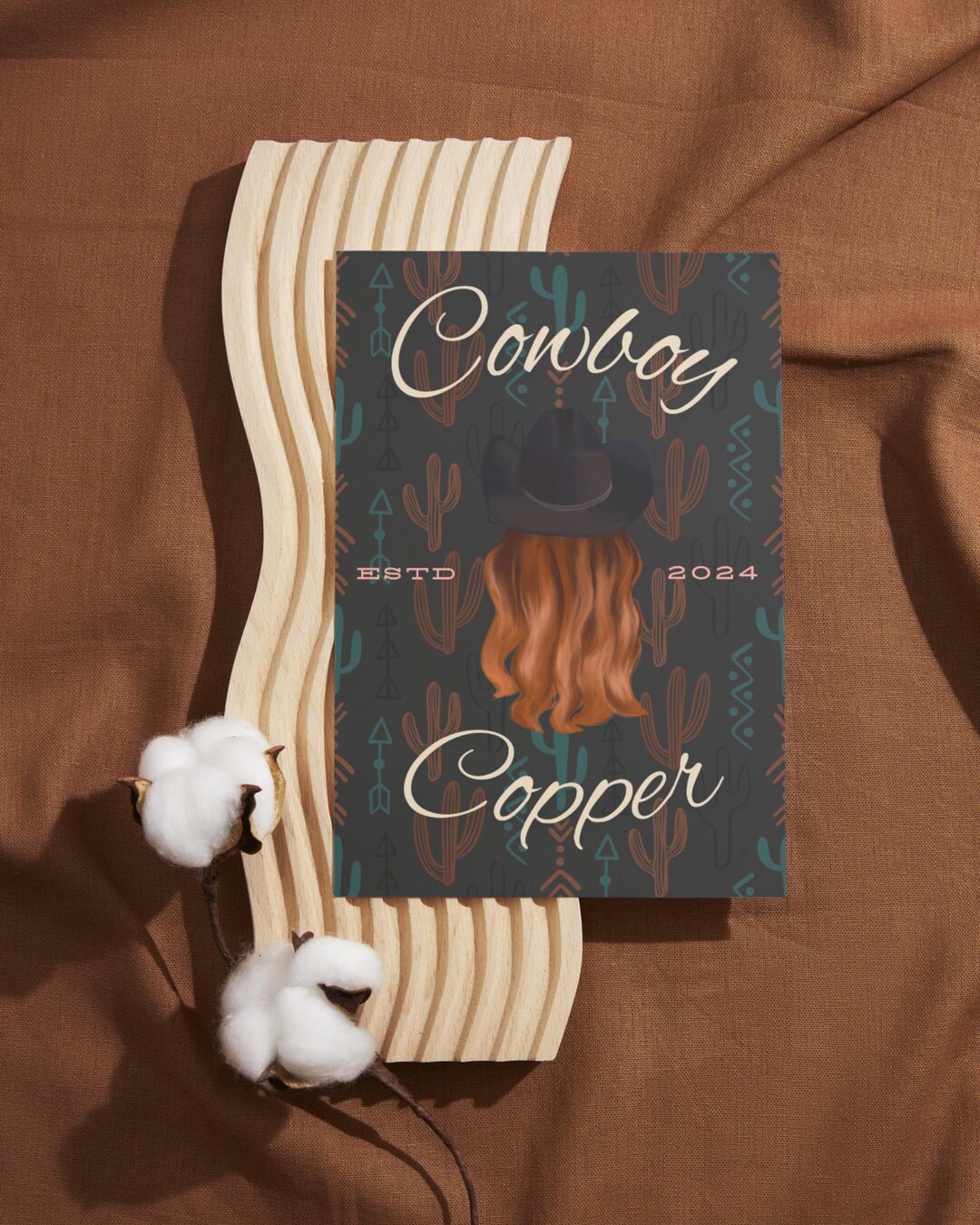 Cowboy Copper ESTD 2024 Wall Art Print, Tiktok Trendy Hairstyle Digital ...