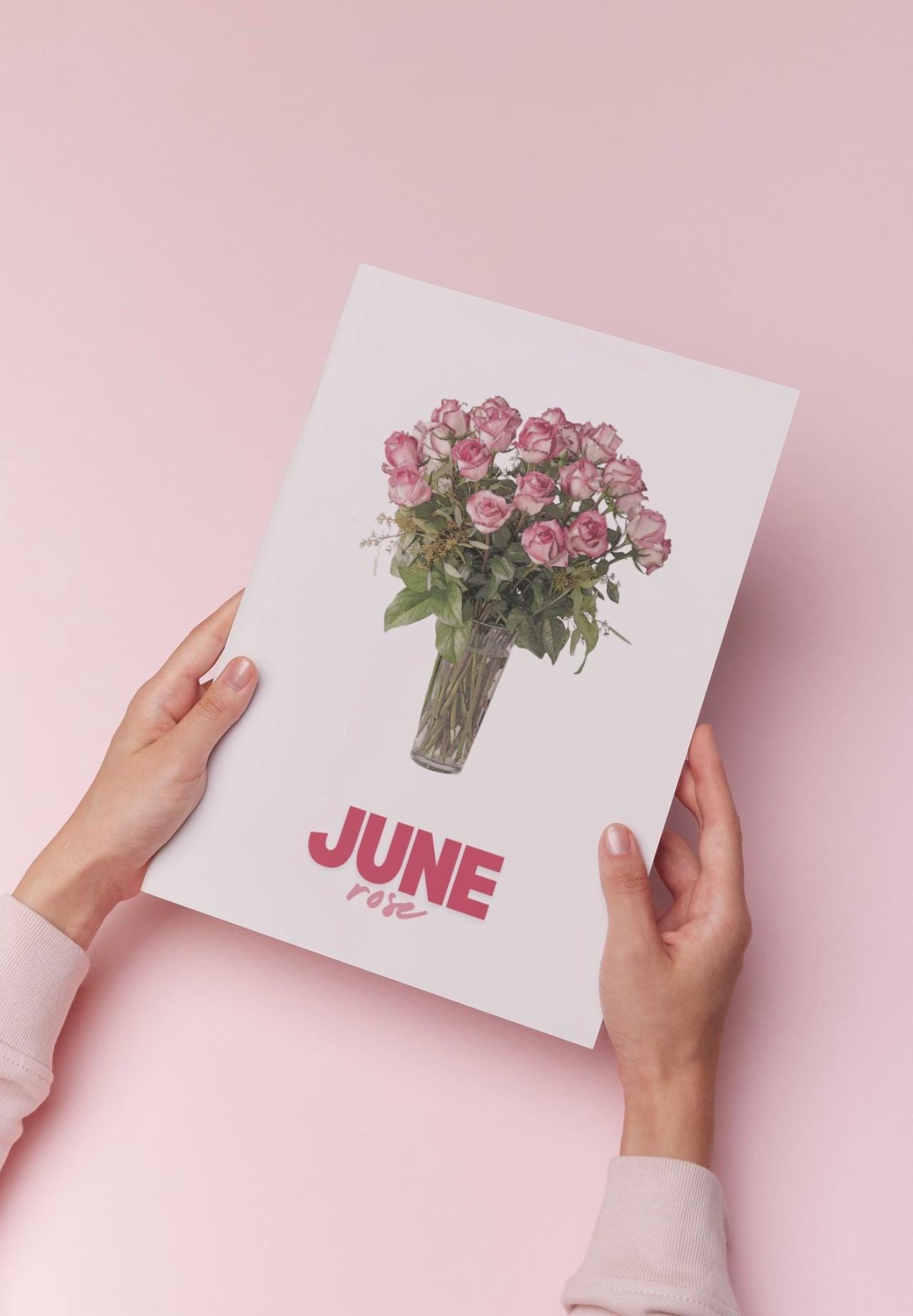 June Birth Flower Poster Rose, June Birthday Rose Bouquet Print, Roses ...