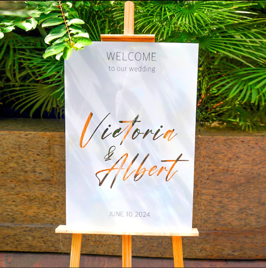 Personalized Wedding Entrance Welcome Sign-custom Modern Acrylic ...