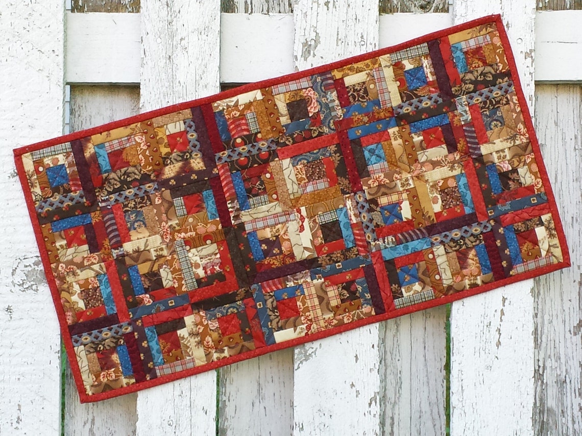 Quilted Log Cabin Table Runner EDTR38 - Etsy
