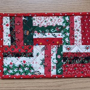 Mug Rug (MR006) Rail Fence - Christmas - Etsy