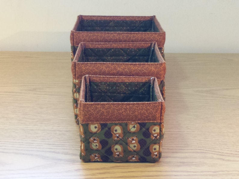 Nested Quilted Fabric Boxes UNBX02 Beavers - Etsy