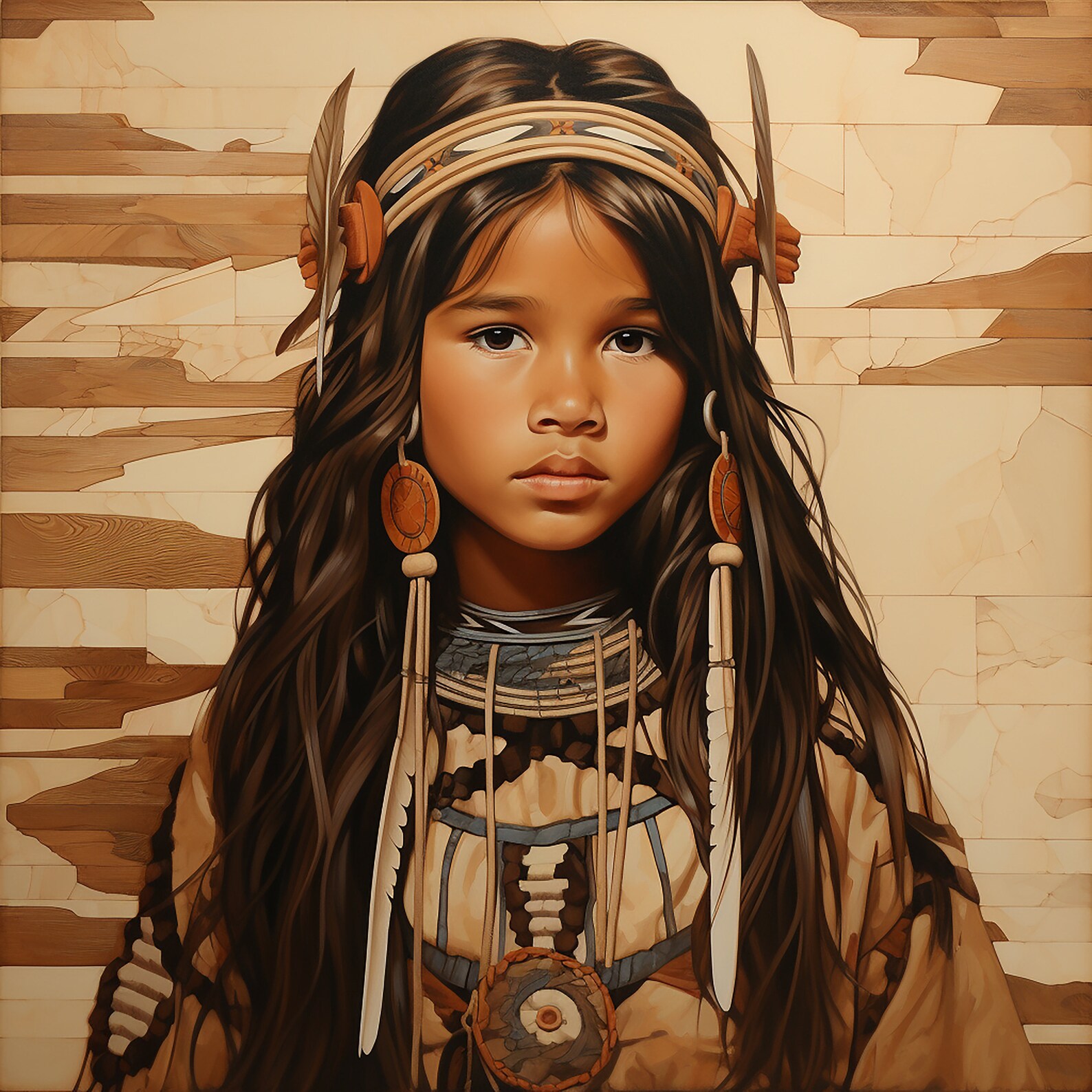 Illustration of a Native American Indian Girl - Etsy