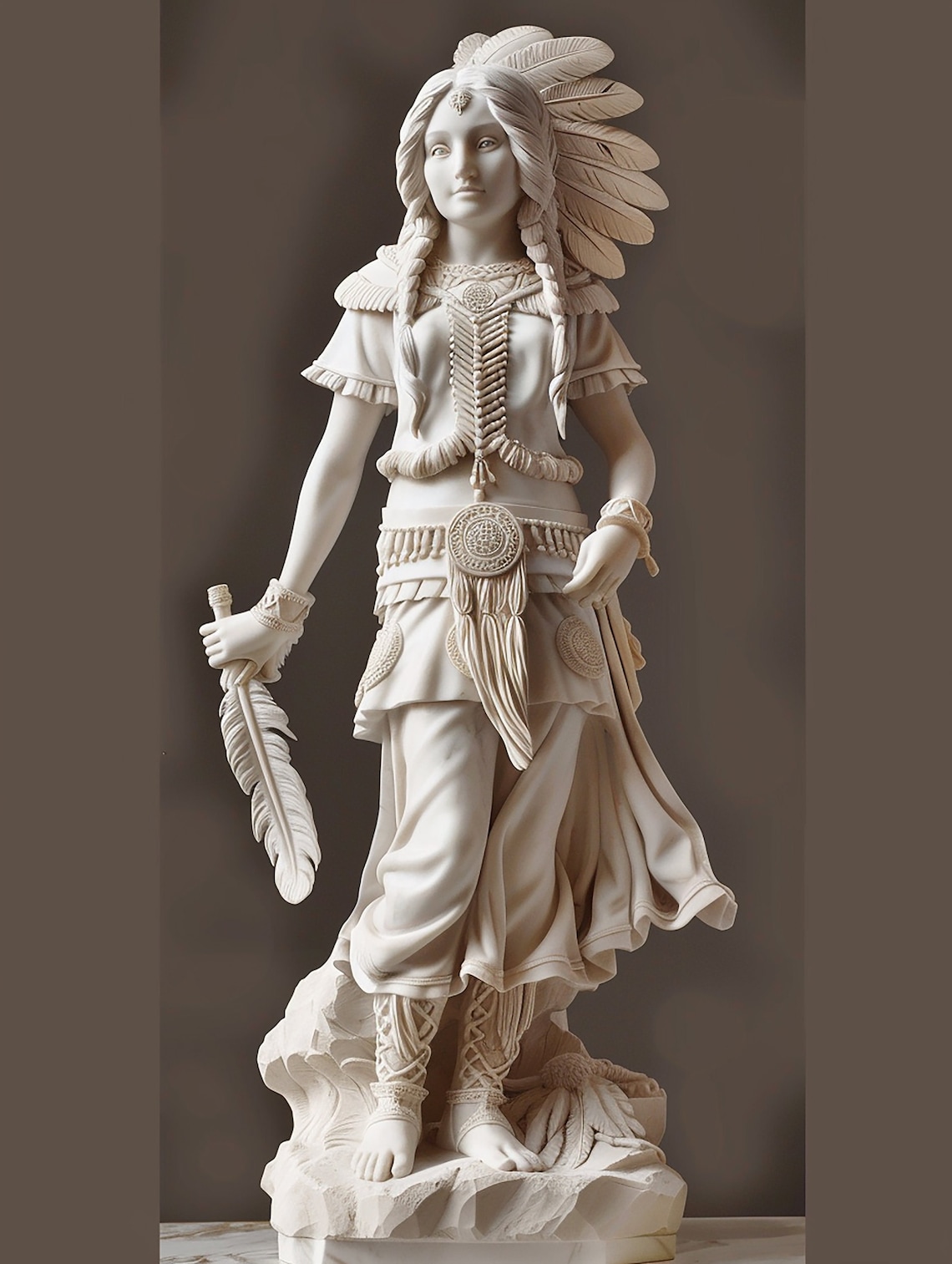 Native American Indian Girl Statue - Etsy