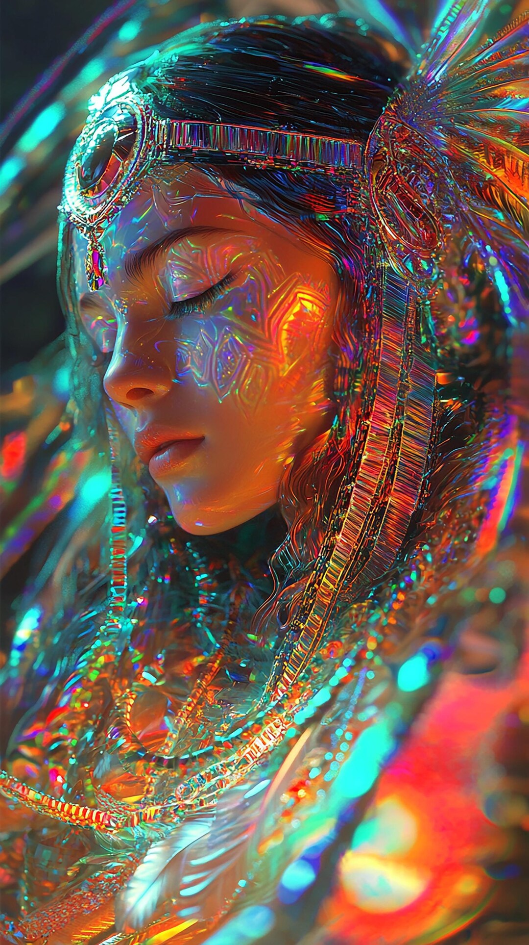 Futuristic Native American Girl Digital Art Sci-fi Tribal Artwork - Etsy