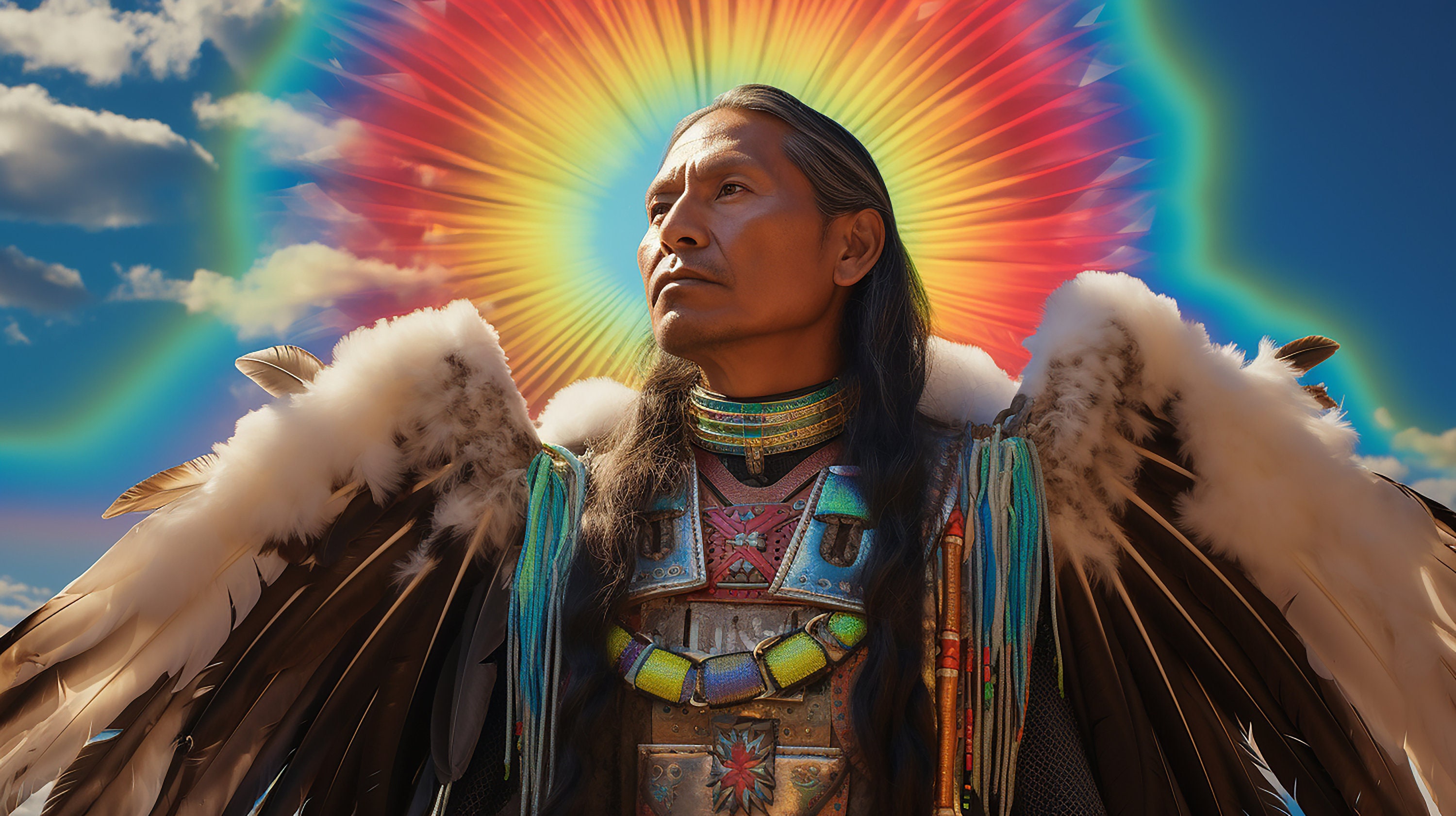 Native American Man With Feathered Wings - Etsy