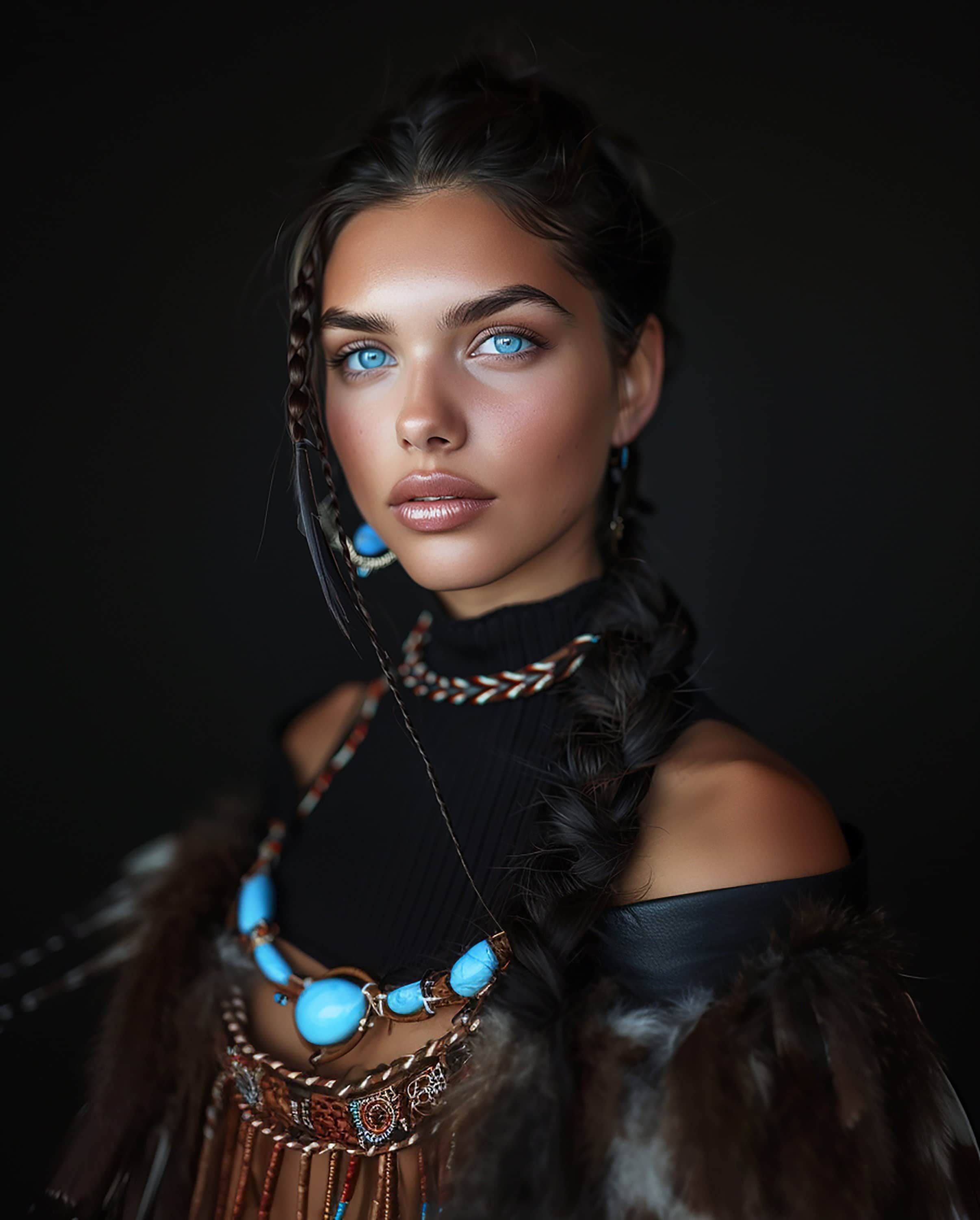 Blue-eyed Native American Model - Etsy