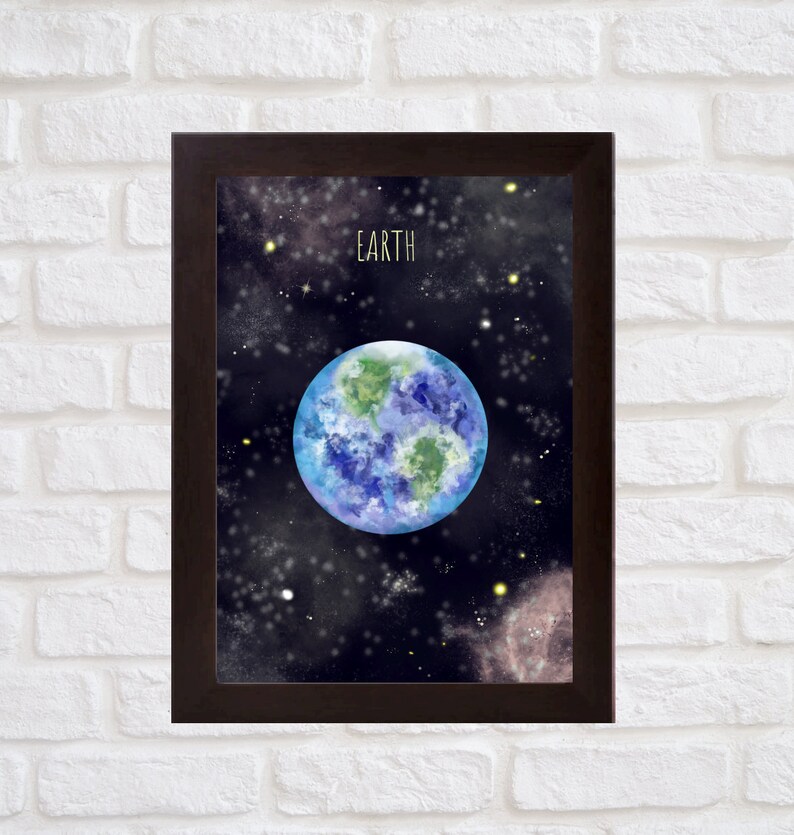 Solar System Prints, Planets Posters, A4, Set, Boys Space Bedroom ...