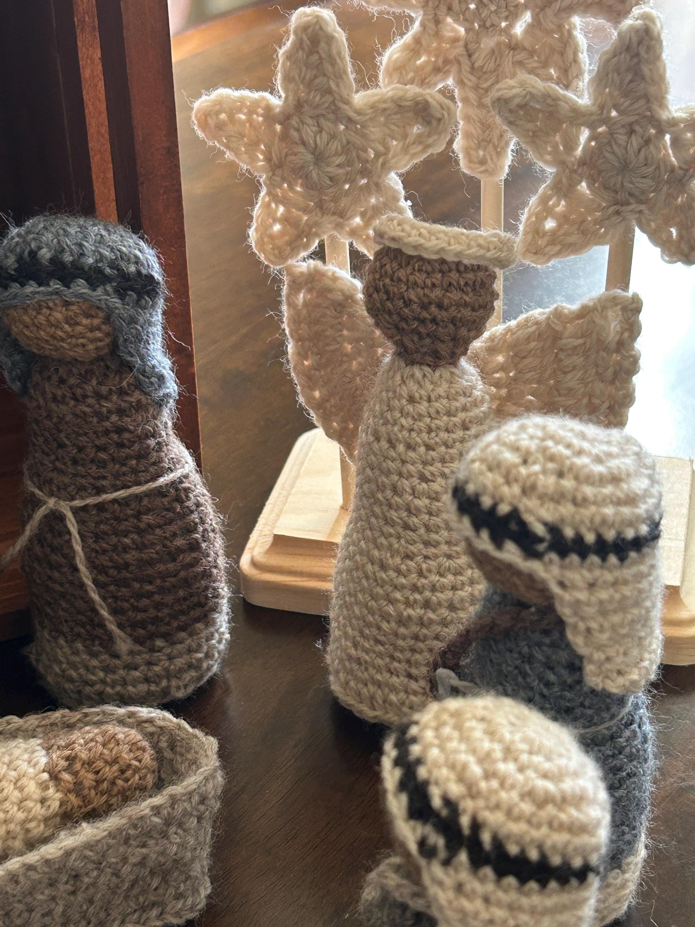 Crocheted Rustic Nativity Set 15 Piecesfree SHIPPING - Etsy