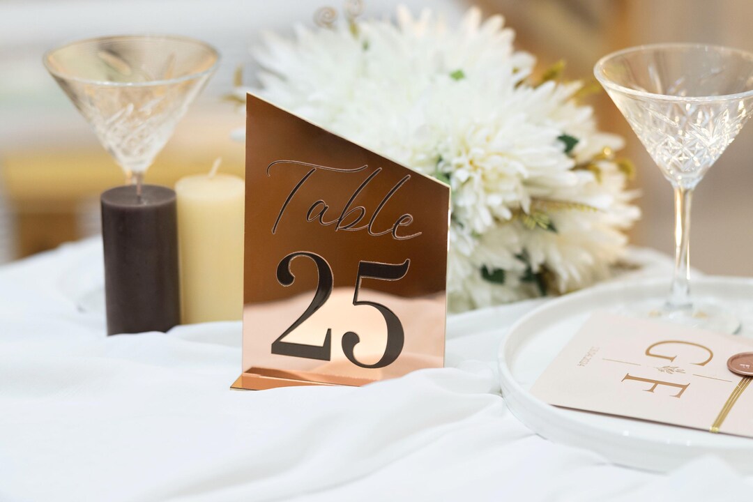 3D Gold Mirror Wedding Table Numbers, Acrylic Table Decoration - Etsy