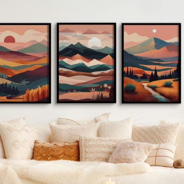 Abstract Landscape Wall Art - Etsy
