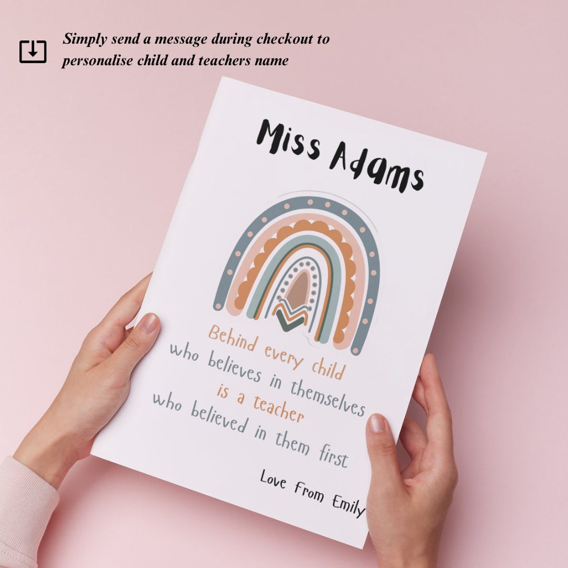 Printable Teachers Personalised Leaving Thank You Gift Teacher Poem ...