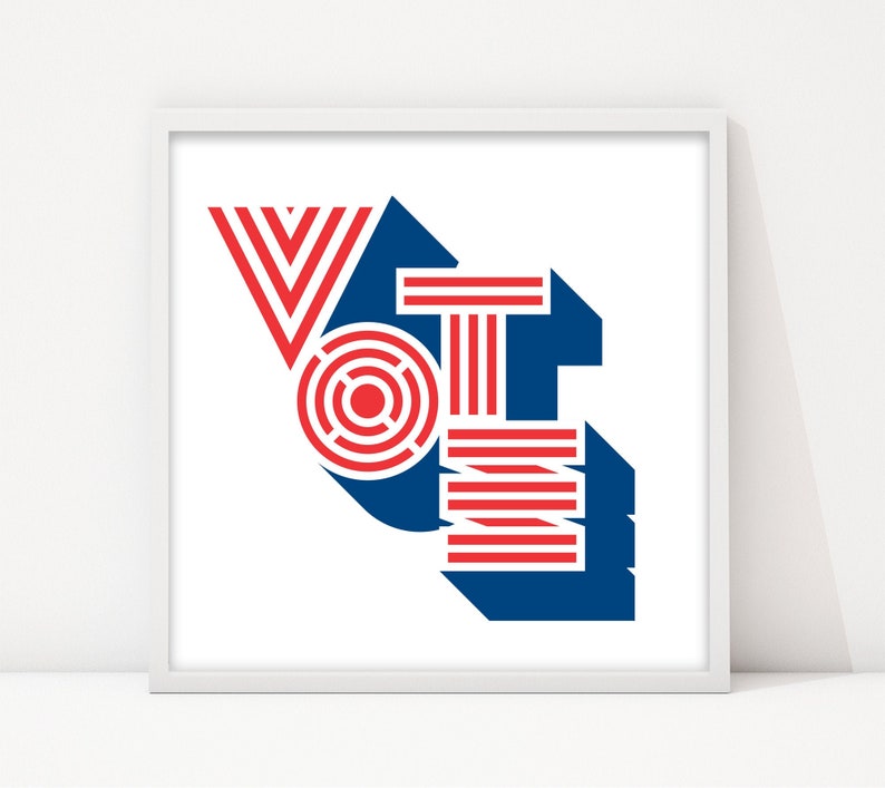 Vote Poster, Vote Typography Print, Vote Sign, Political Art, Patriotic ...
