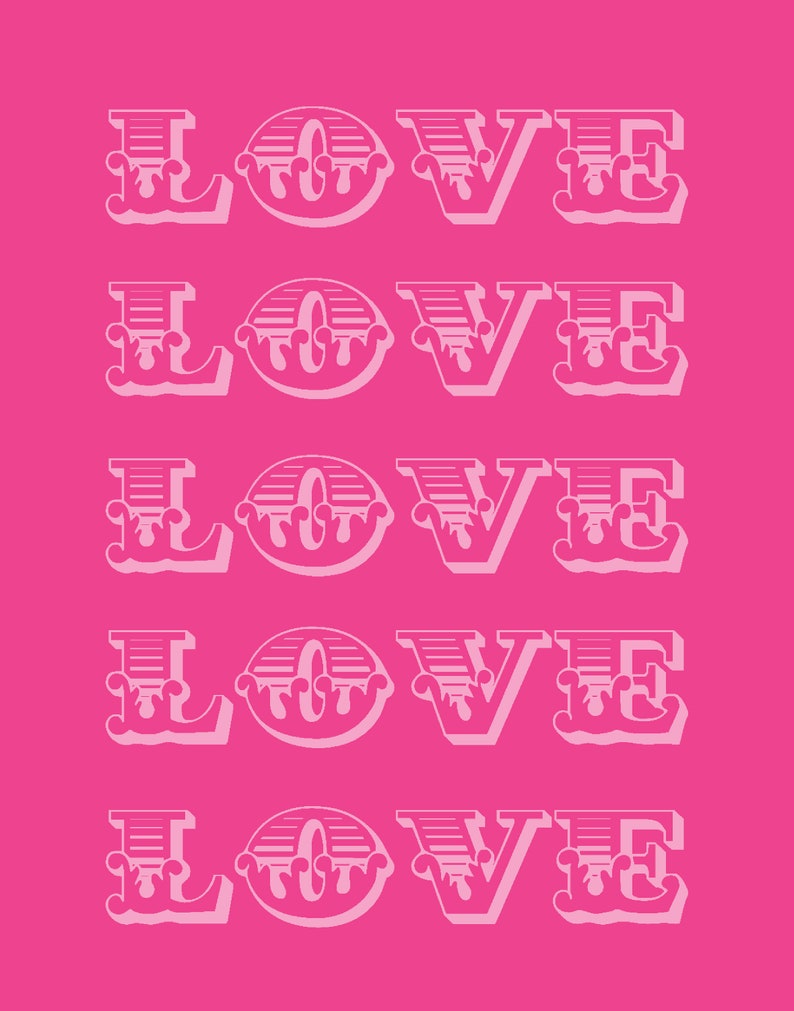 Pink and Orange Preppy Wall Art Set, Printable Dorm Room Art Also Great ...