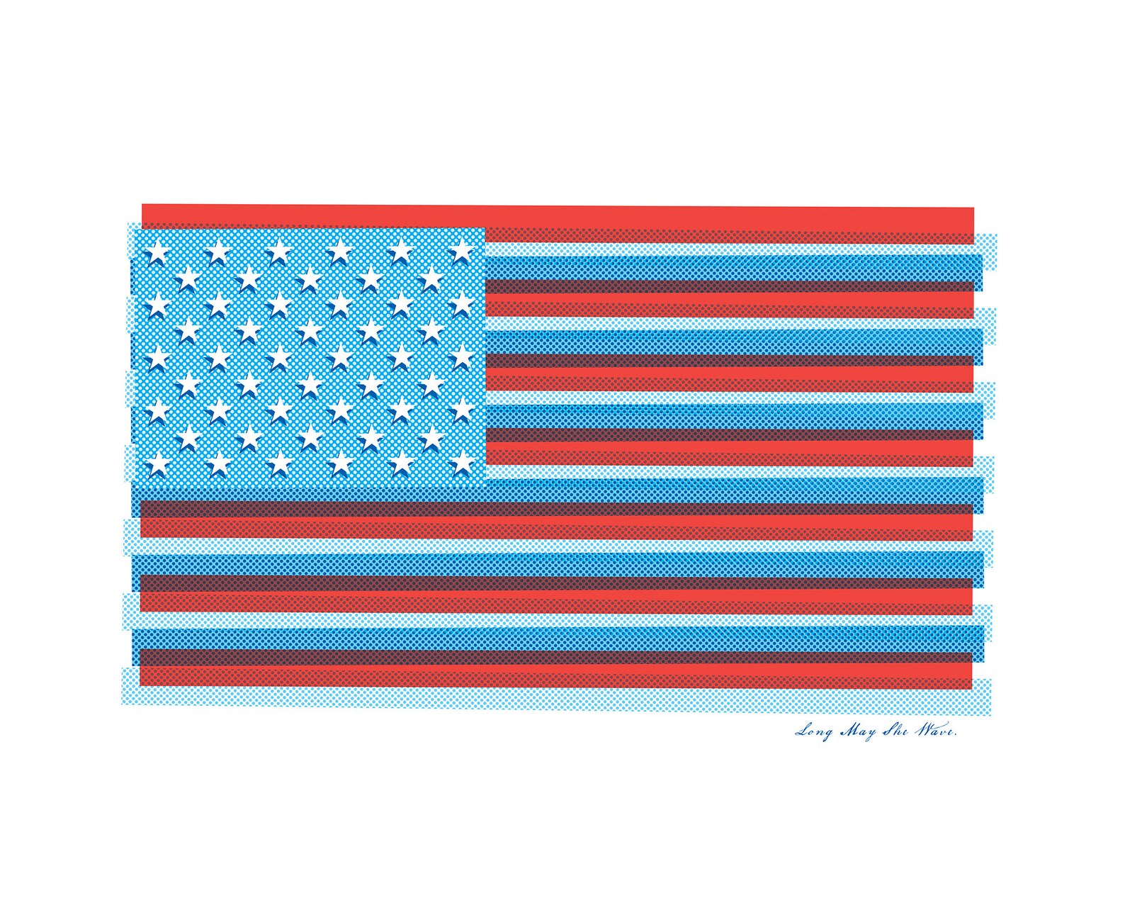 Pop Art American Flag Giclee Print, Retro Patriotic Wall Art - Etsy
