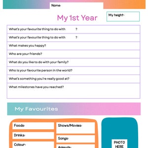 Yearly Birthday Interview & Letter to My Child - Etsy