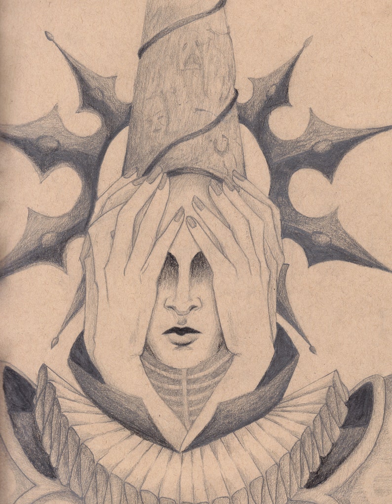 Crisanta Portrait, Hand-drawn Charcoal Art Print, Semi-realistic ...