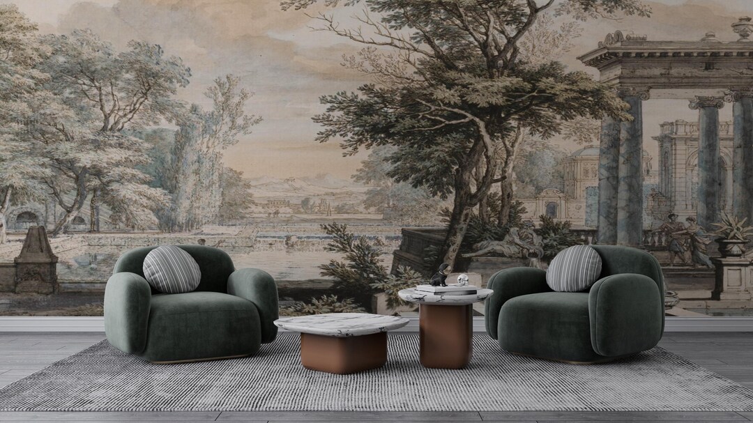 Ancient Rome Landscape Wallpaper: Neoclassical Cityscape Wall Mural - Etsy
