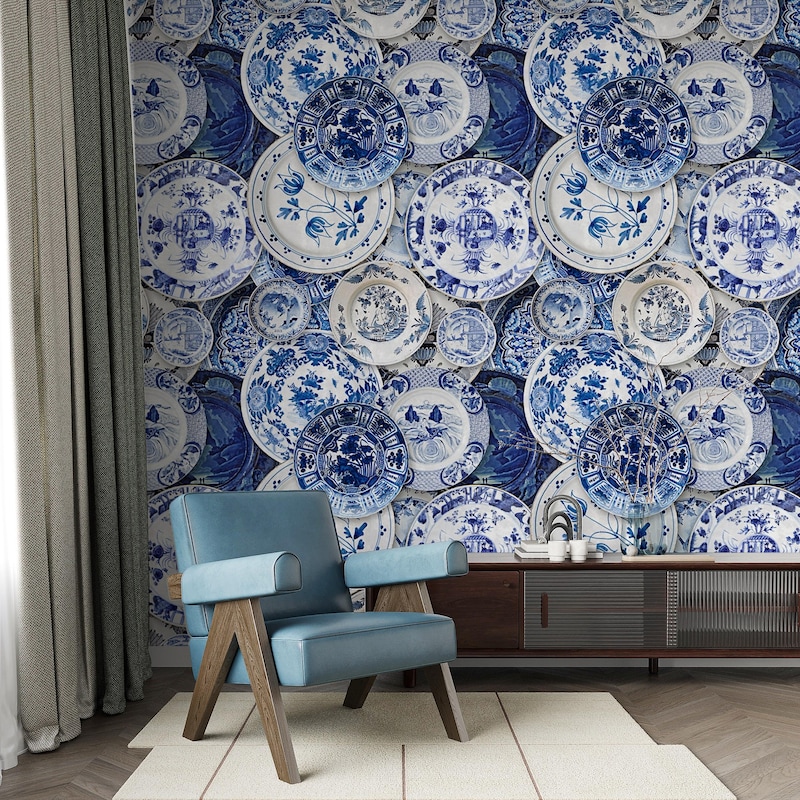 Delft Wallpaper Peel and Stick - Etsy