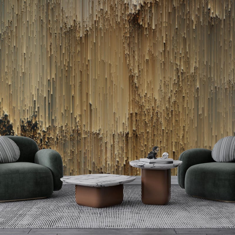 3d Wallpaper Golden Lines - Etsy